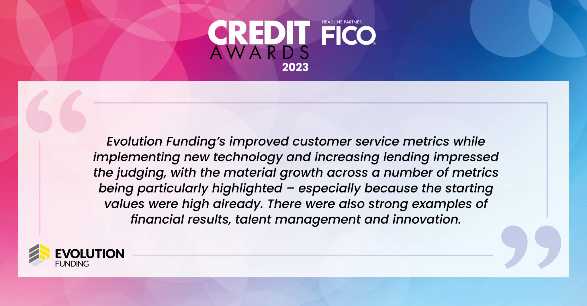 Evolution Funding wins at the Credit Strategy Credit Awards 2023